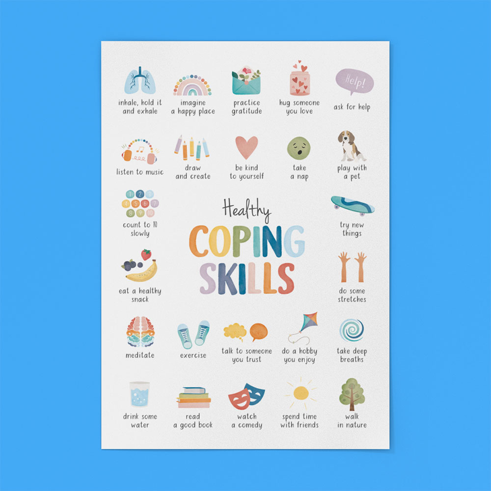 Healthy Coping Skills" Inspirational Poster – Embrace Calm and ...